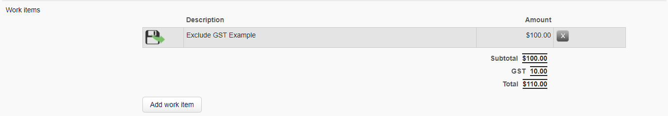 Work Item Costs Include GST vs Exclude GST – OurProperty