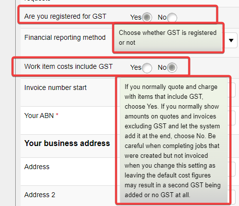 Work Item Costs Include GST vs Exclude GST – OurProperty