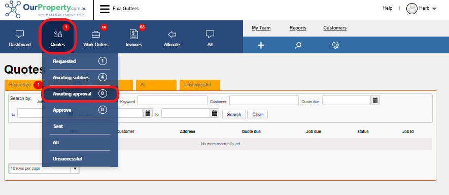Creating a Quote – OurProperty